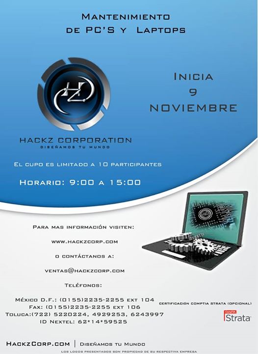 Taller Sabatino: Mantenimiento de PC´s y Laptops - Toluca Cultural Taller Sabatino: Mantenimiento de PC´s y Laptops - Toluca Cultural